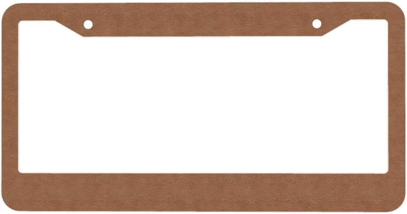 Faux Leather Natural Brown License Plate Frames - License Plate Covers ...
