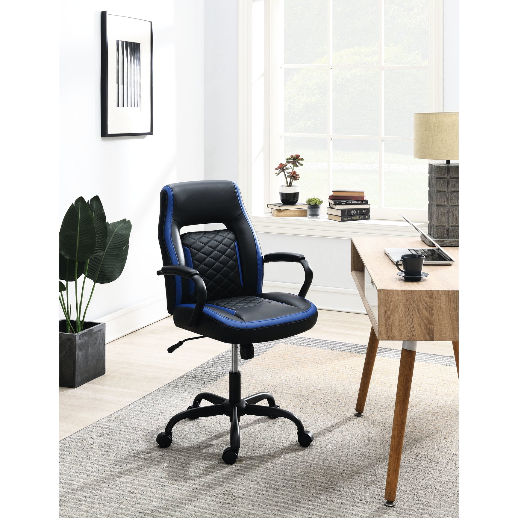 Faux Leather Office Chair with Hard - Vinyl Frame / In Traditional ...