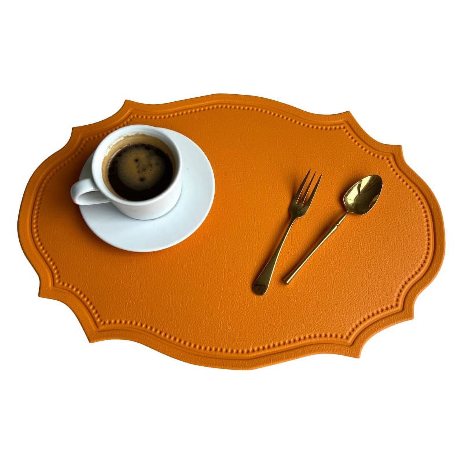 Faux Leather Placemats Set of 3, Wipeable Place Mats Heat Resistant ...