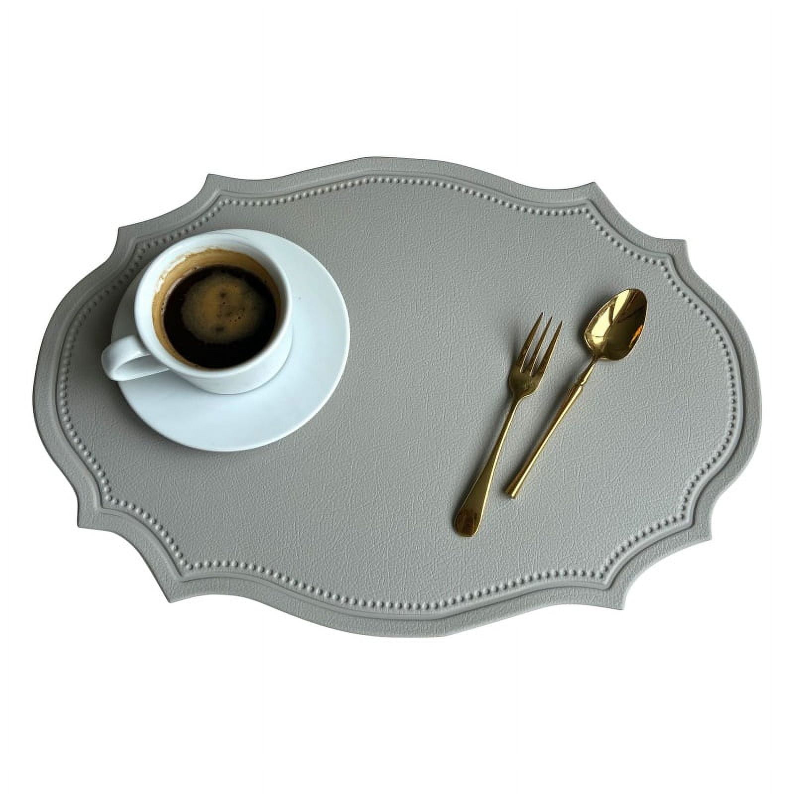 Faux Leather Placemats Set of 3, Wipeable Place Mats Heat Resistant ...