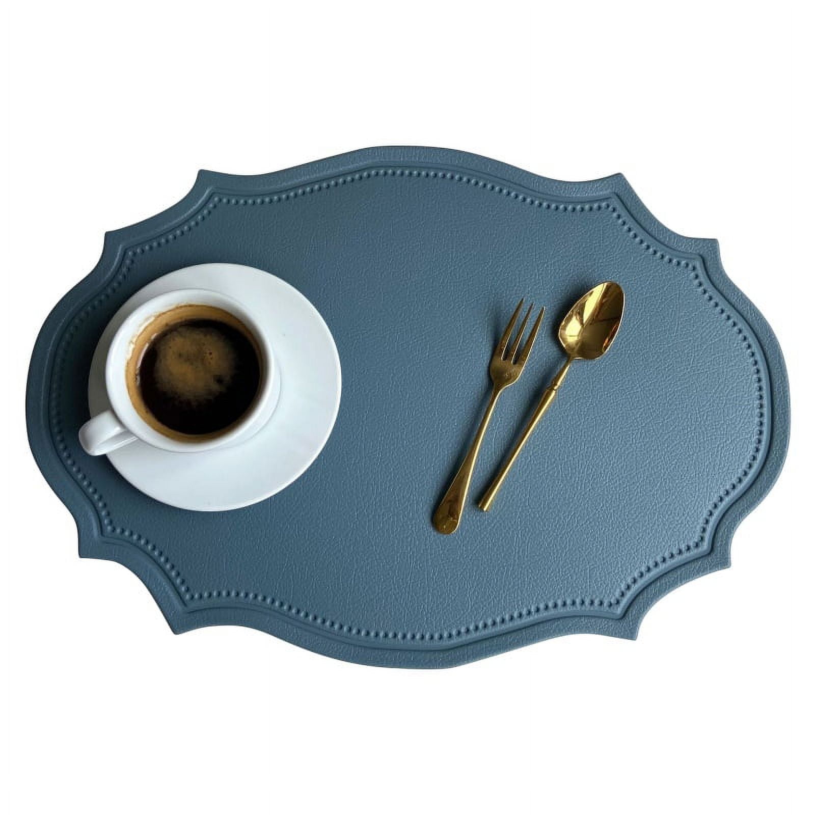 Faux Leather Placemats Set of 3, Wipeable Place Mats Heat Resistant ...