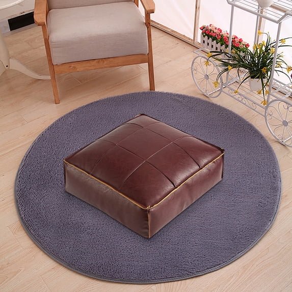 Faux Leather Pouf Ottoman, Unstuffed Moroccan Footstool Cover for ...