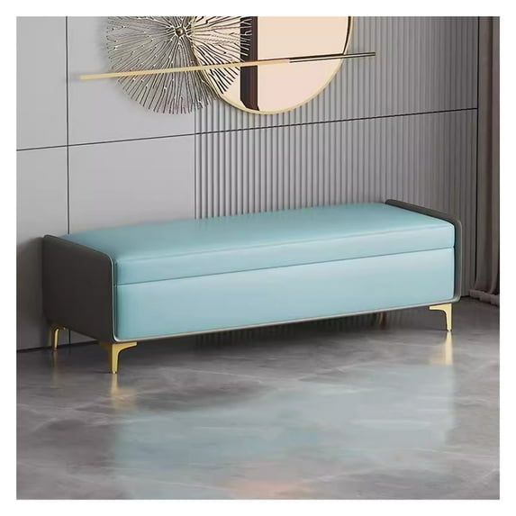Faux Leather Storage Bench Upholstered Ottoman Bench with Lift Top ...