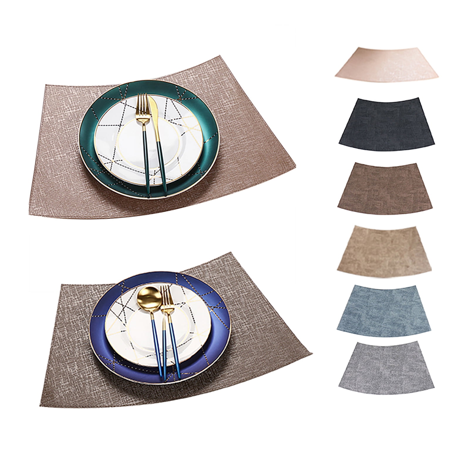 Faux Leather Table Placemats, Stain Resistant Non-Slip Table Mats for ...