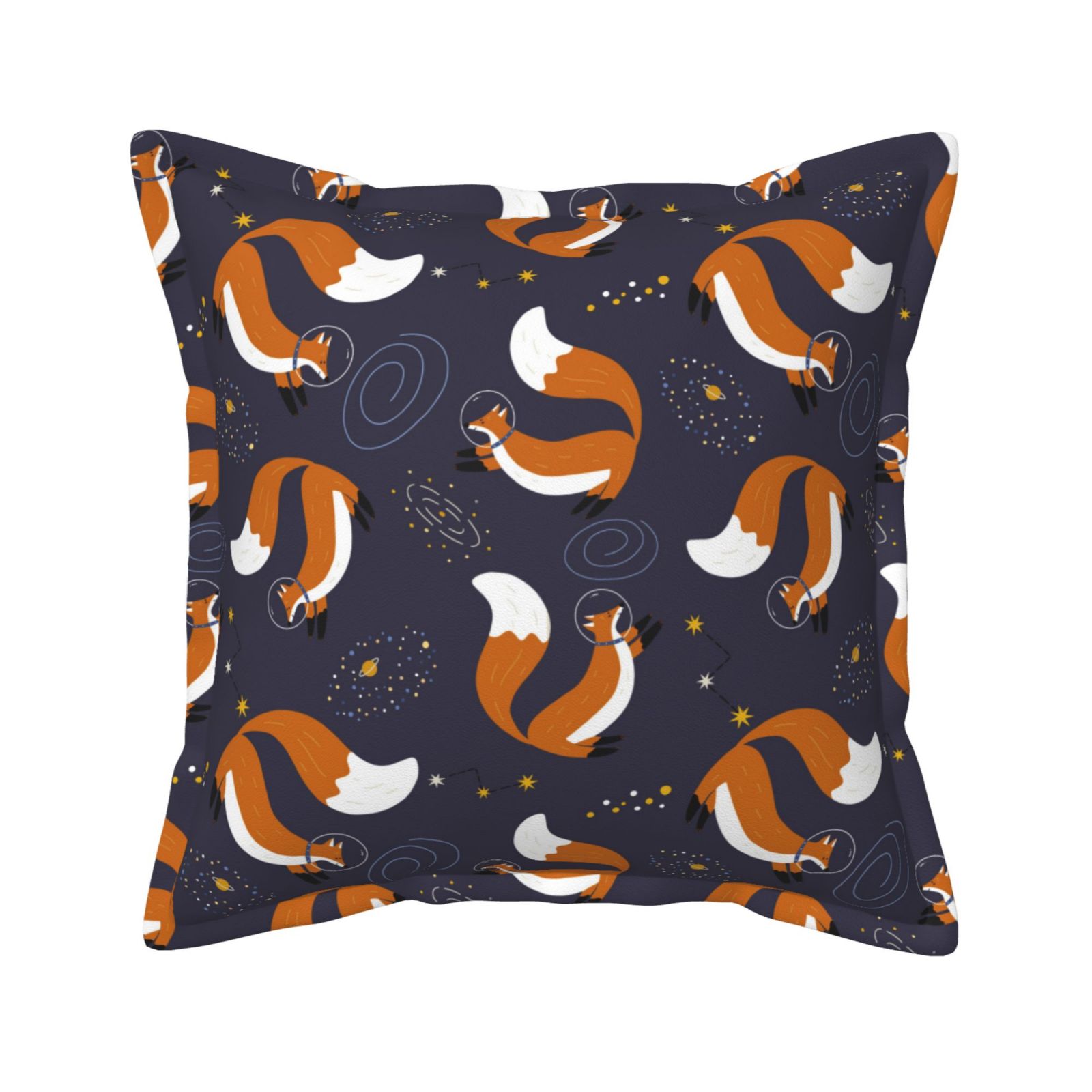 Faux Leather Throw Pillow Covers, Cosmic Fox Decorative Pillow Covers ...