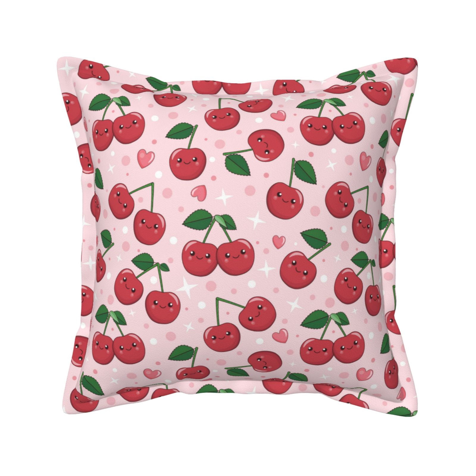 Faux Leather Throw Pillow Covers, Cute Berry Star Pink Decorative ...