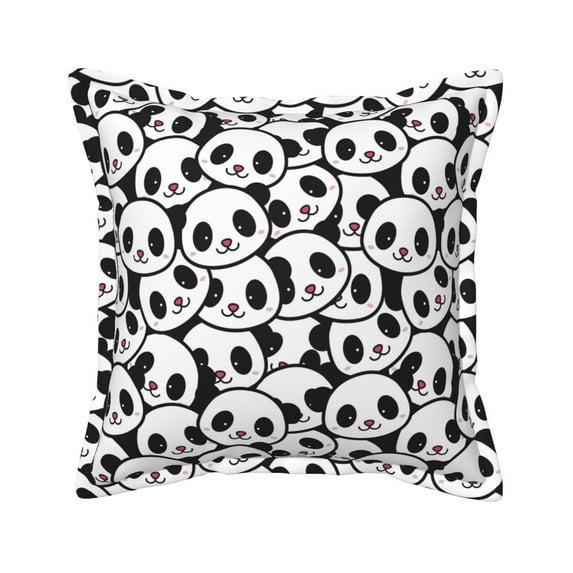 Faux Leather Throw Pillow Covers, Cute panda print Decorative Pillow ...