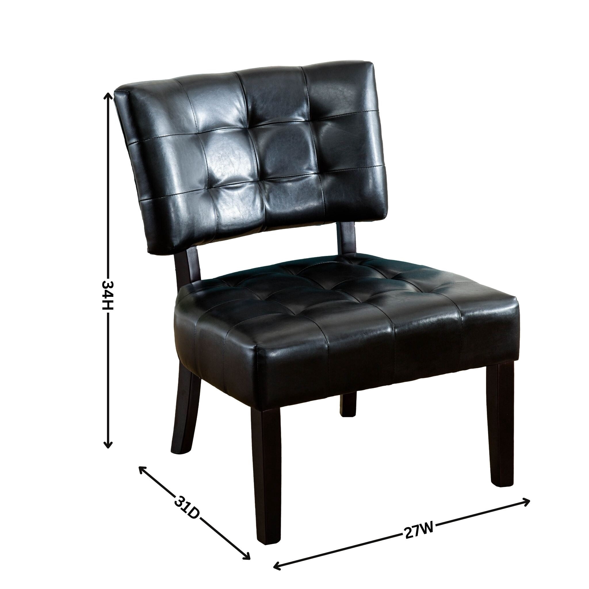 Faux Leather Tufted Accent Chair with Oversized Seating Red - Walmart.com