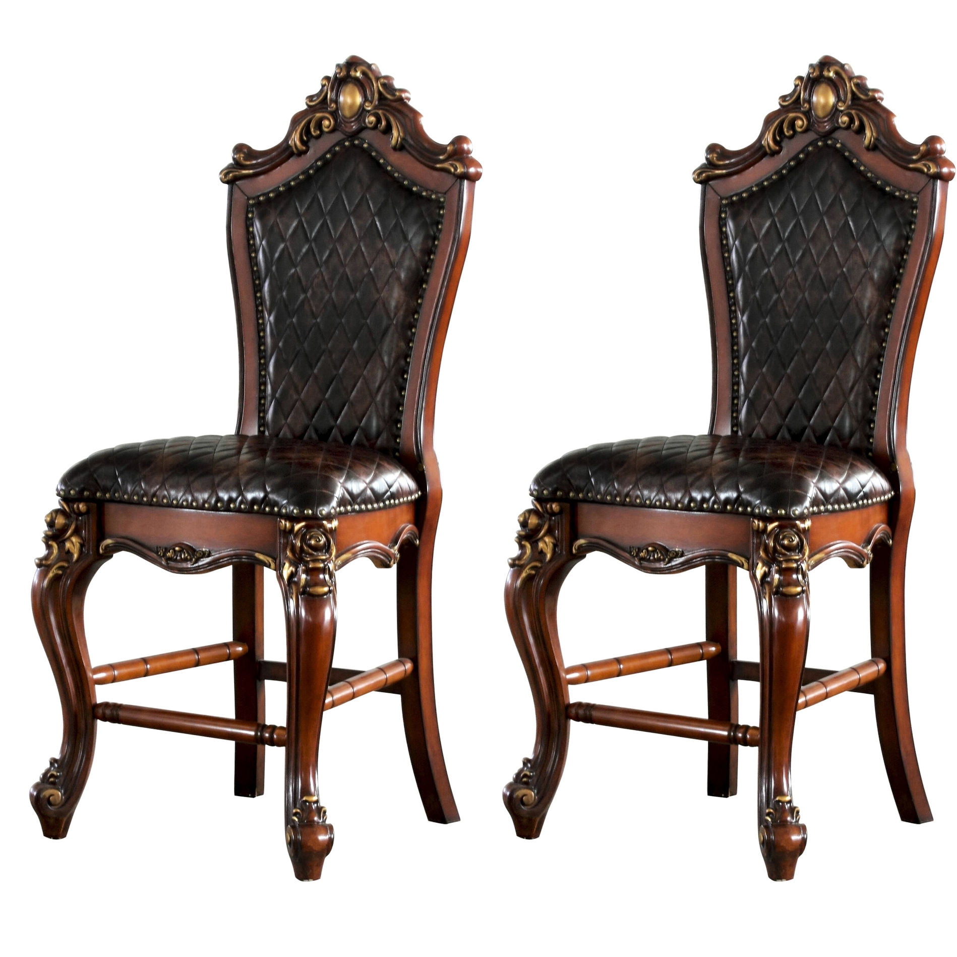 Faux Leather Upholstery+Queen Anne Legs Design"-"Dining Room Use+Easy ...