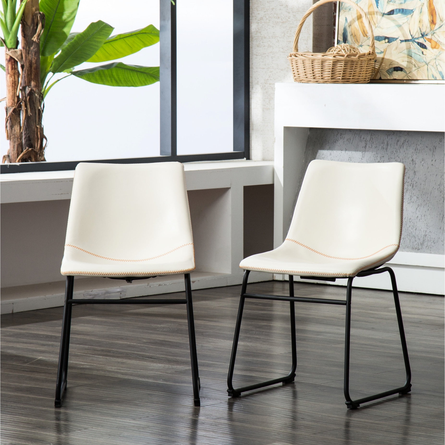 Faux Leather Upholstery - Sleigh - Style Support - Buffet Area / Sturdy ...