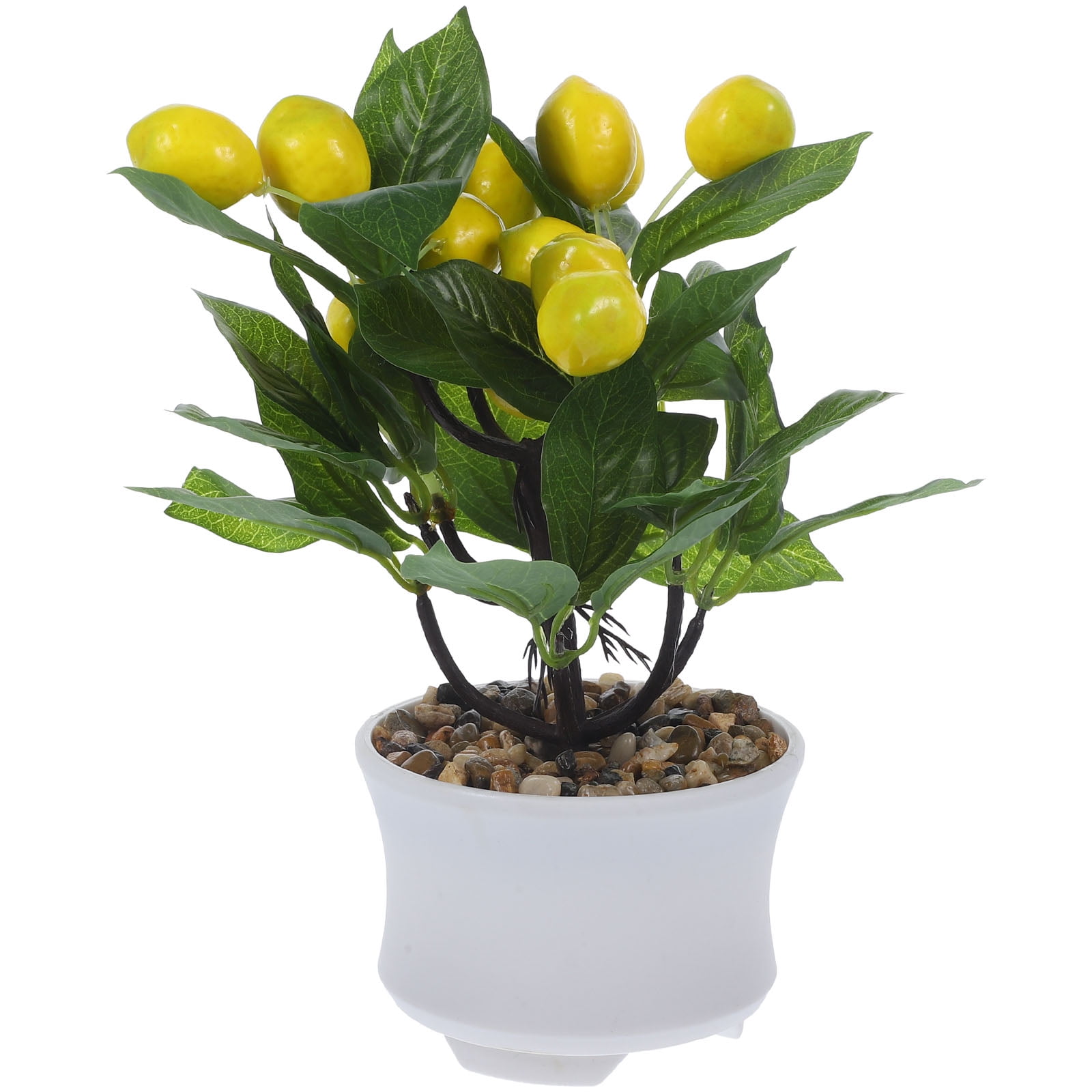Faux Lemon Tree Fake Potted Plants Simulation Decor Desktop Indoor ...