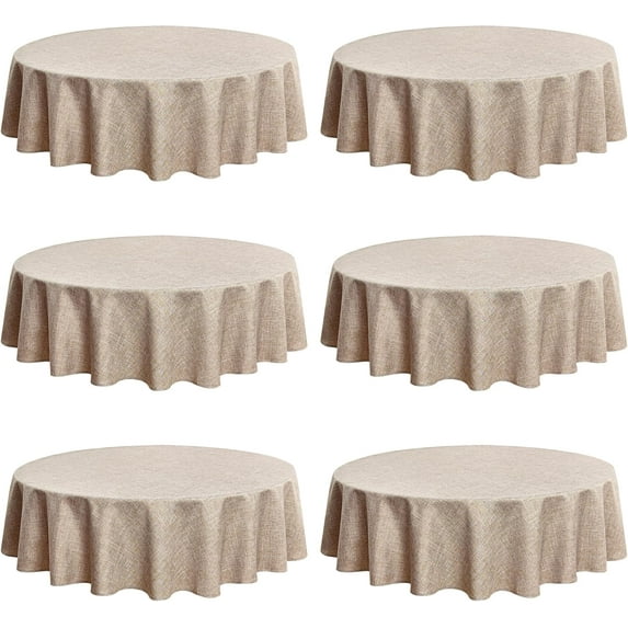 Faux Linen Tablecloths for Rectangle Tables - x - Fabric Textu Washable ...
