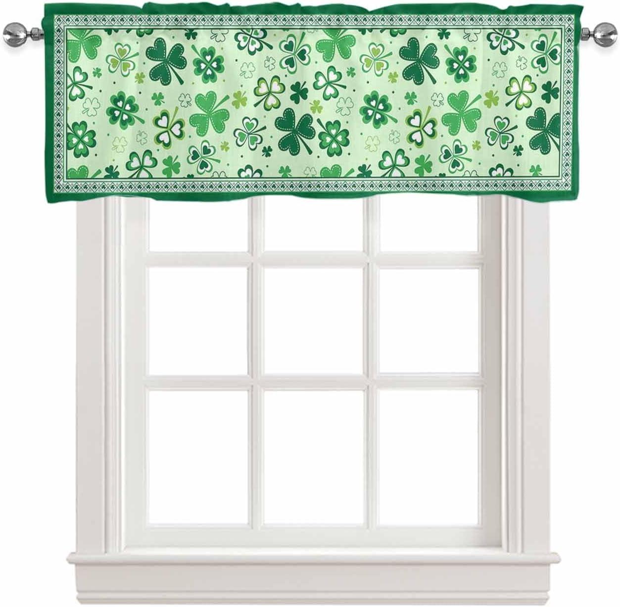 Faux Linen Kitchen Valance for Windows Living Room St. Patrick''s Day ...
