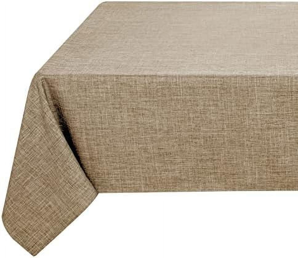 Faux Linen Tablecloths Rectangle 60 x 120 Inch - 2 Pack Neutral Table ...