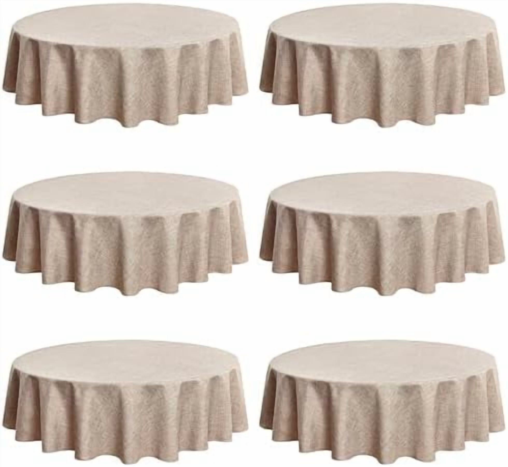 Faux Linen Tablecloths Rectangle 60 x 120 Inch - 2 Pack Neutral Table ...