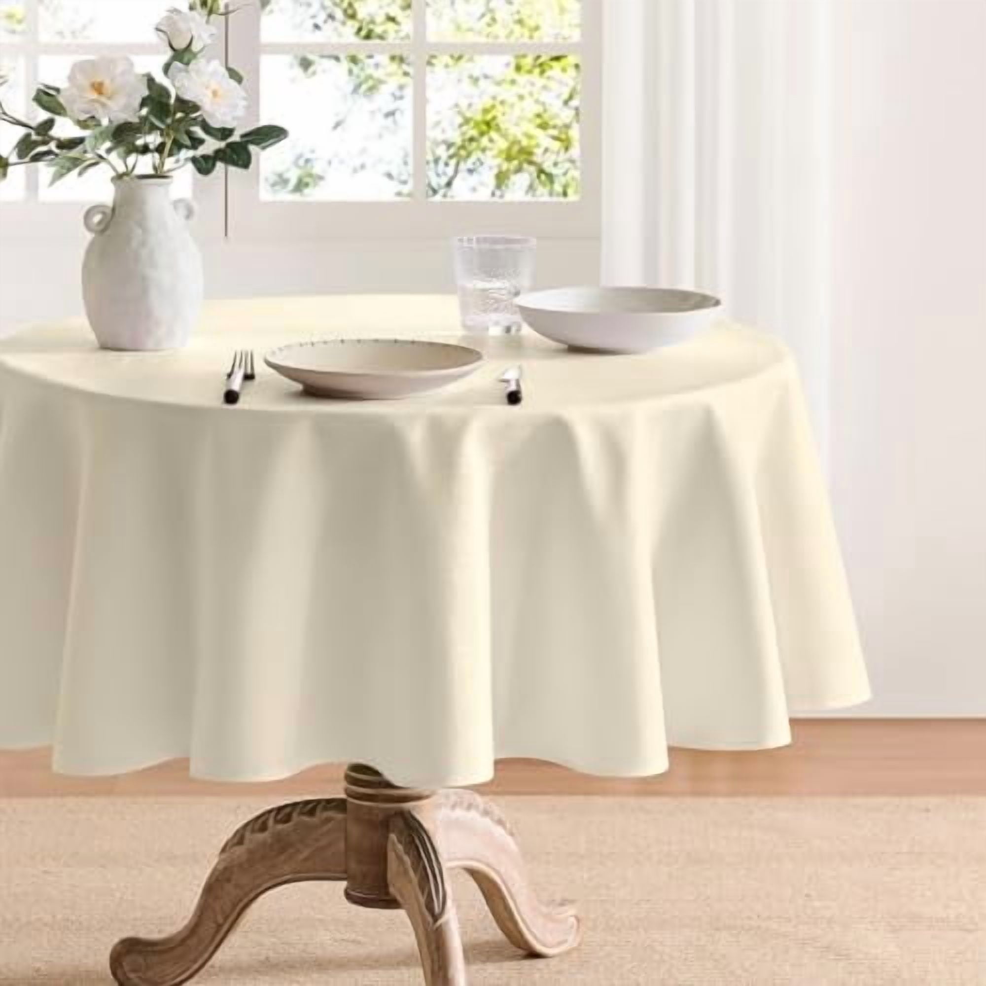 Faux Linen Tablecloths for Rectangle Tables, Burlap Textured Table ...