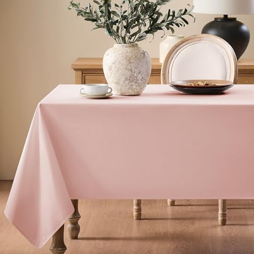 Faux Linen Tablecloths for Rectangle Tables, Burlap Textured Table ...