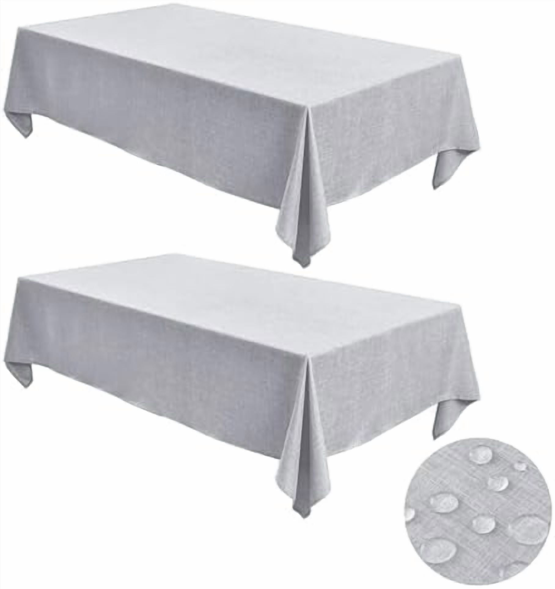 Faux Linen Tablecloths for Rectangle Tables: Water & Stain Resistant ...