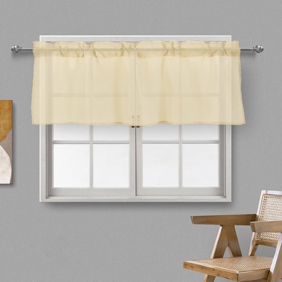 Faux Linen Valance for Windows Kitchen Living Room Valances Rod Pocket ...