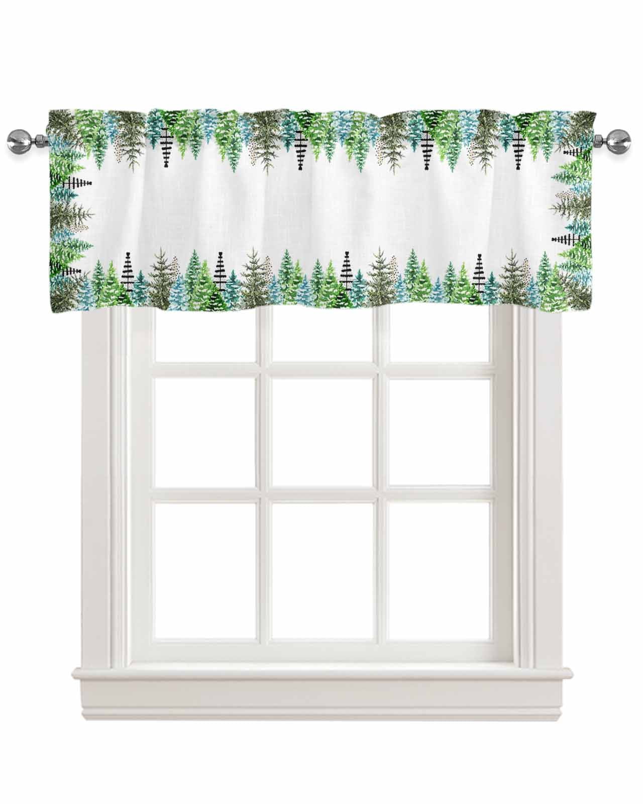 Faux Linen Valances for Windows Christmas Point Hierarchy Xmas Tree ...