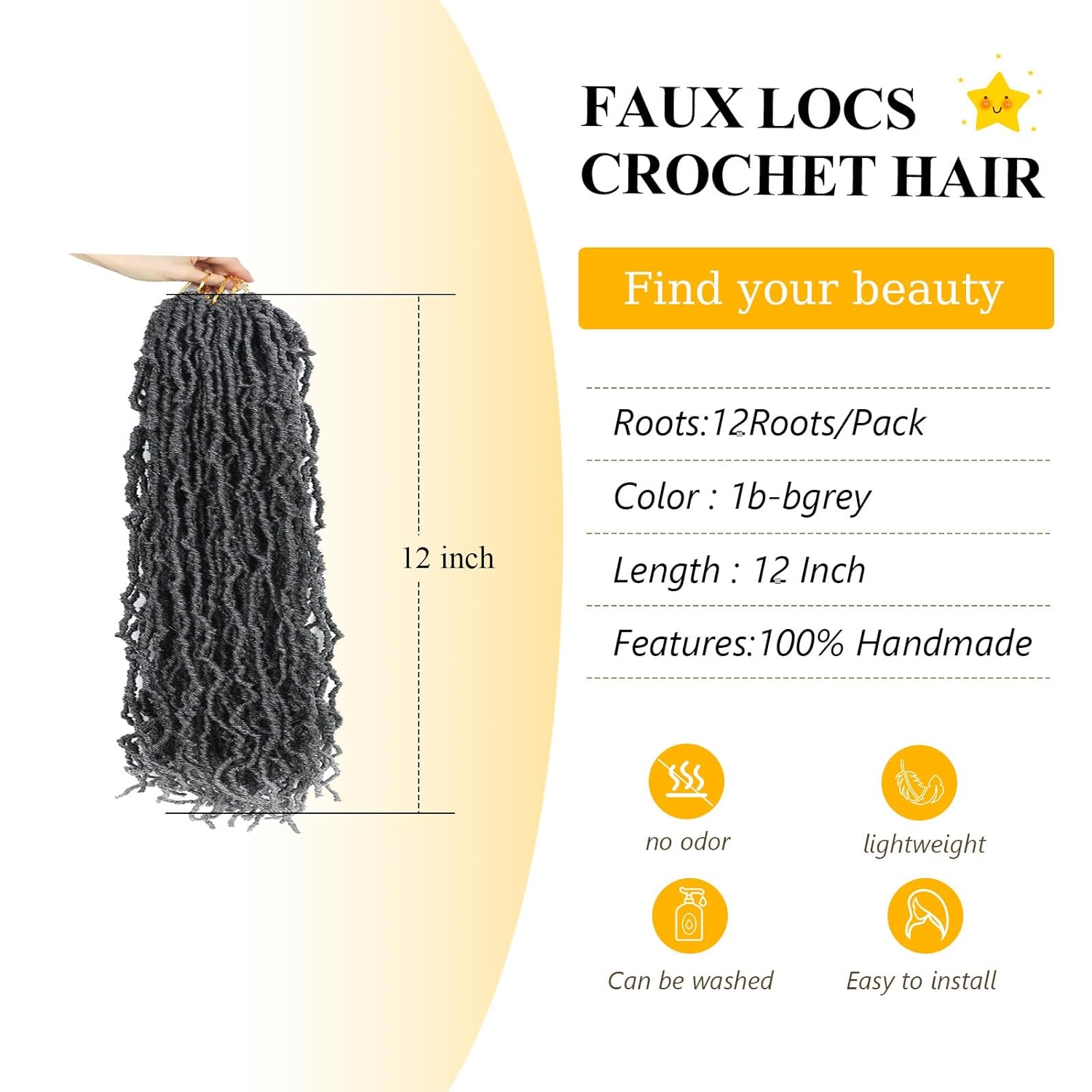 Faux Locs Crochet Hair For Black Women Soft Locs 12 Inch 8 Packs ...