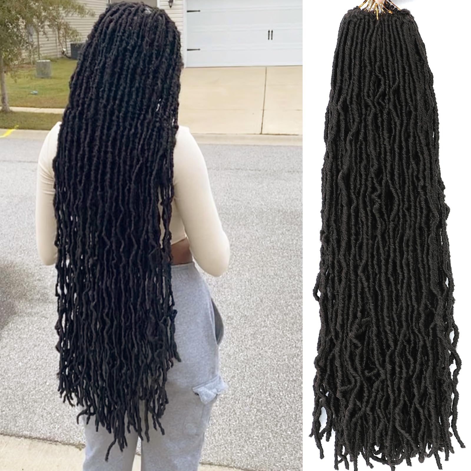 Faux Locs Crochet Hair .. Soft Locs 36 Inch .. 7 Packs Long Crochet ...