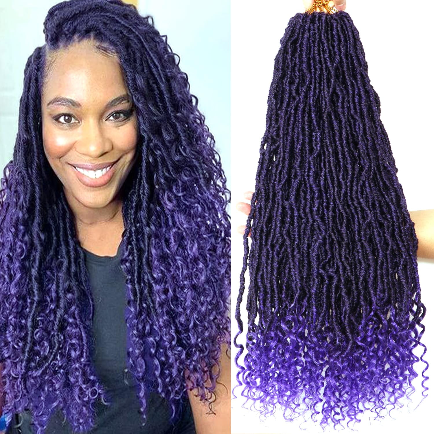 Faux Locs Crochet Hair for Black Women-24 Inch 8 Packs Soft Locs Pre ...