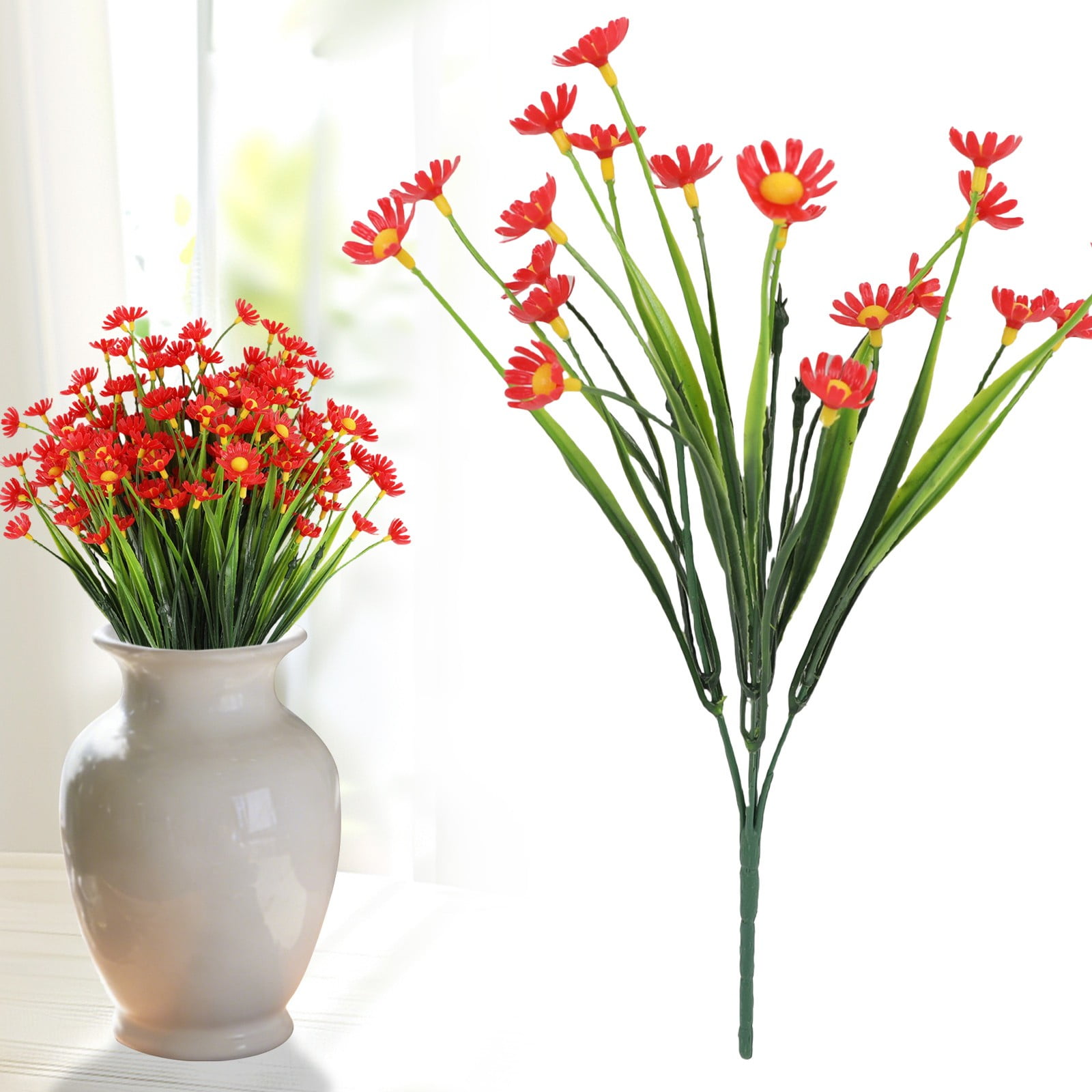 Faux Memorial Flower Bouquet, Artificial Cemetery Flowers for Home ...