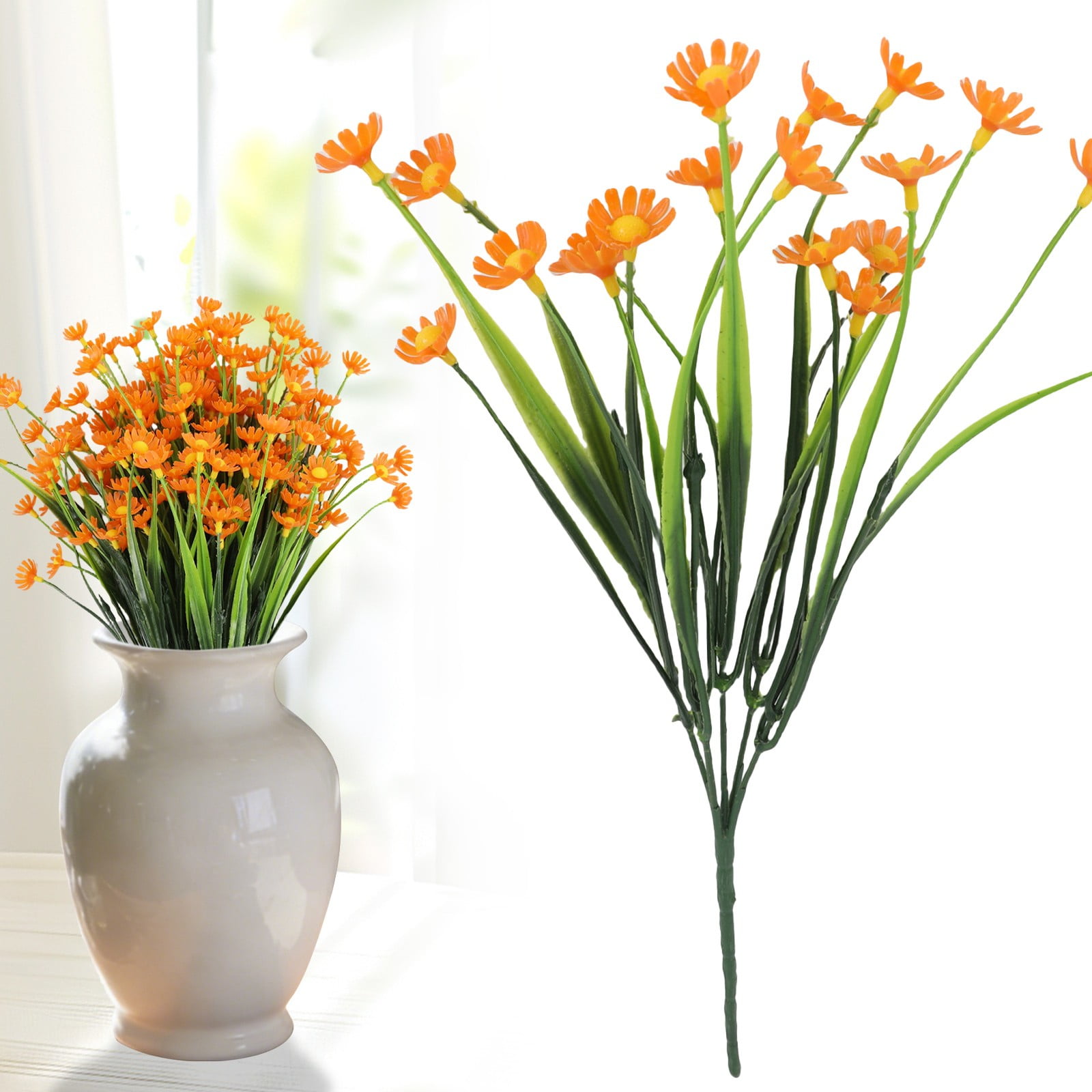 Faux Memorial Flower Bouquet, Artificial Cemetery Flowers for Home ...