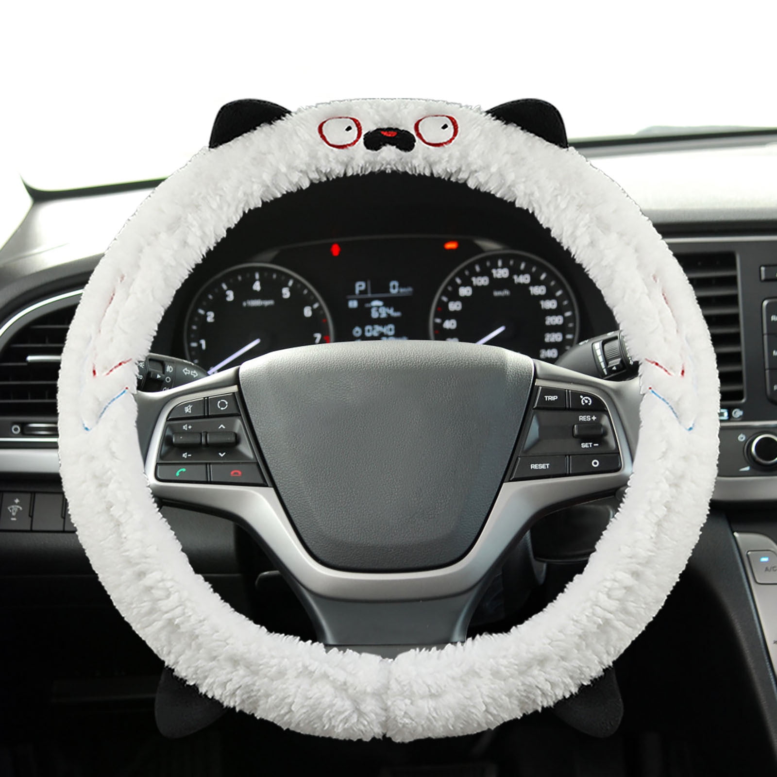 Faux Mink Steering Wheel Cover 1PC， Winter Car Steering Wheel Cover ...