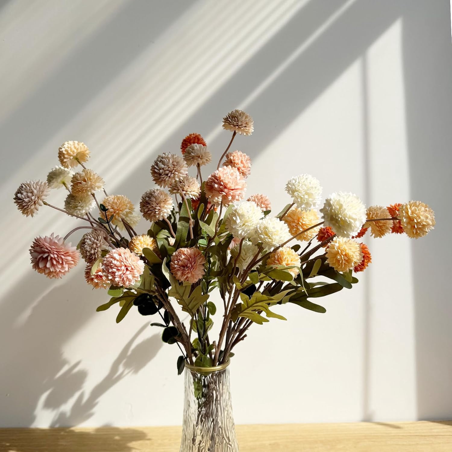 Faux Mixed Color Kiku Flower, 10 Stems with 5 Heads Each & 4 Branches ...