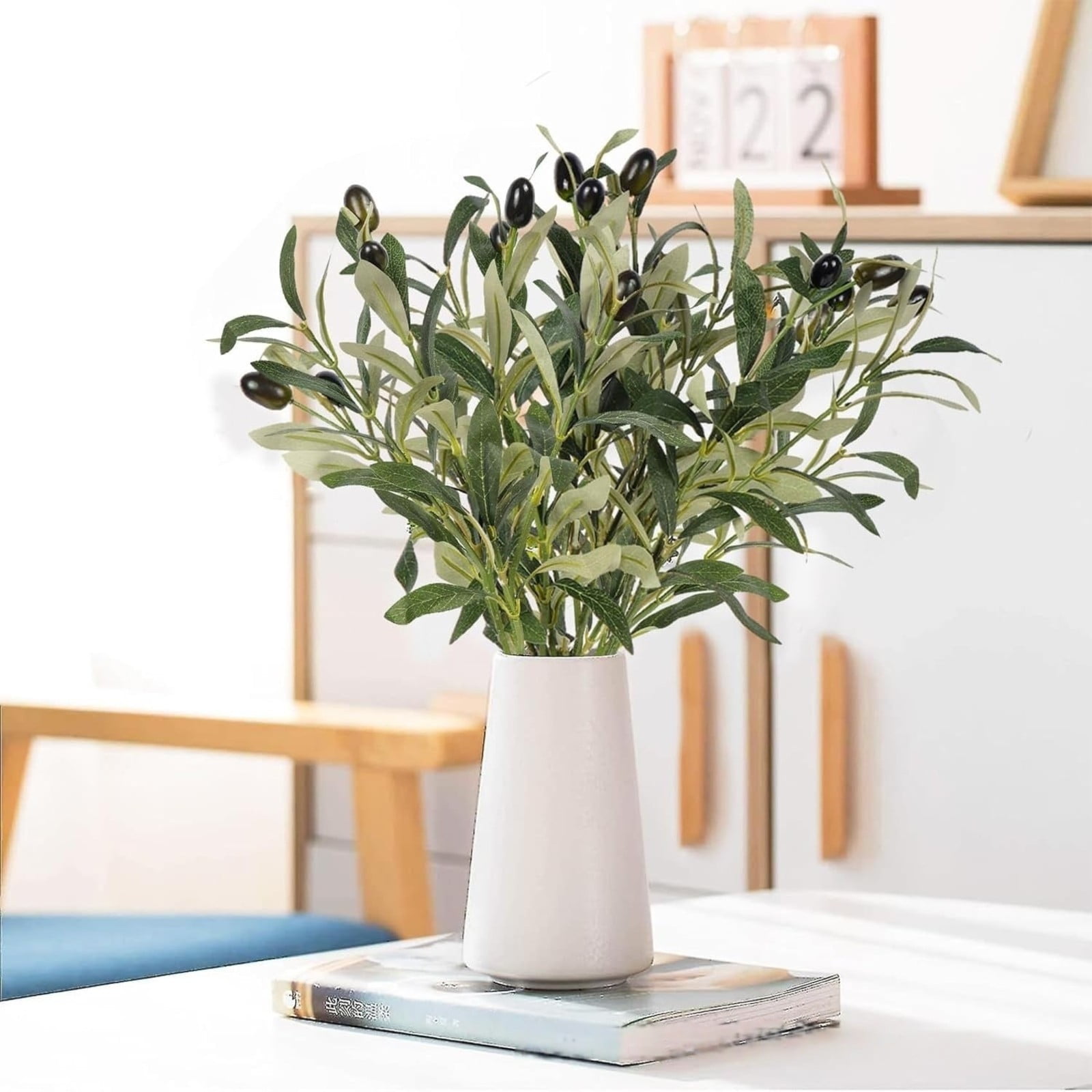 Faux Olive Branches for Vases, Olive Tree Branches with Lifelike Olives ...