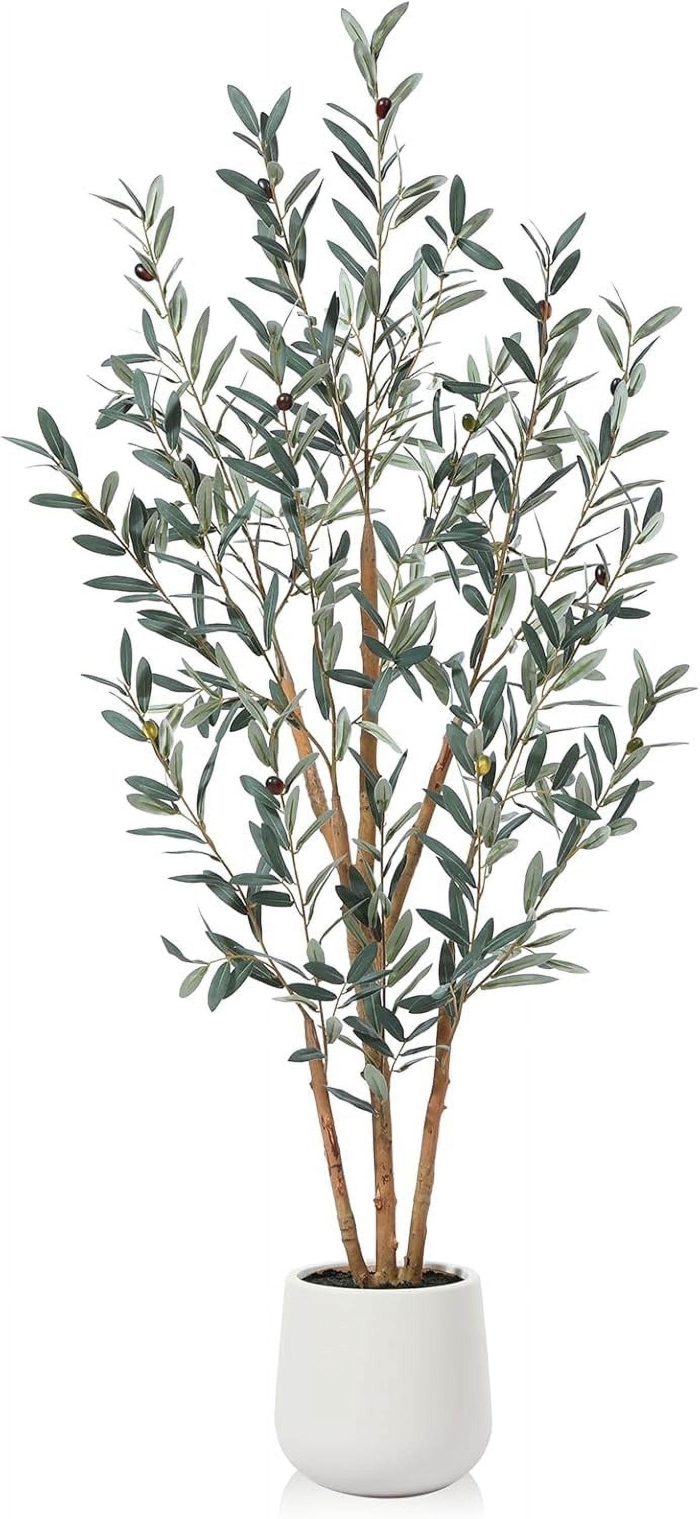 Faux Olive Tree, 5ft Tall Olive Trees Artificial for Indoor with ...