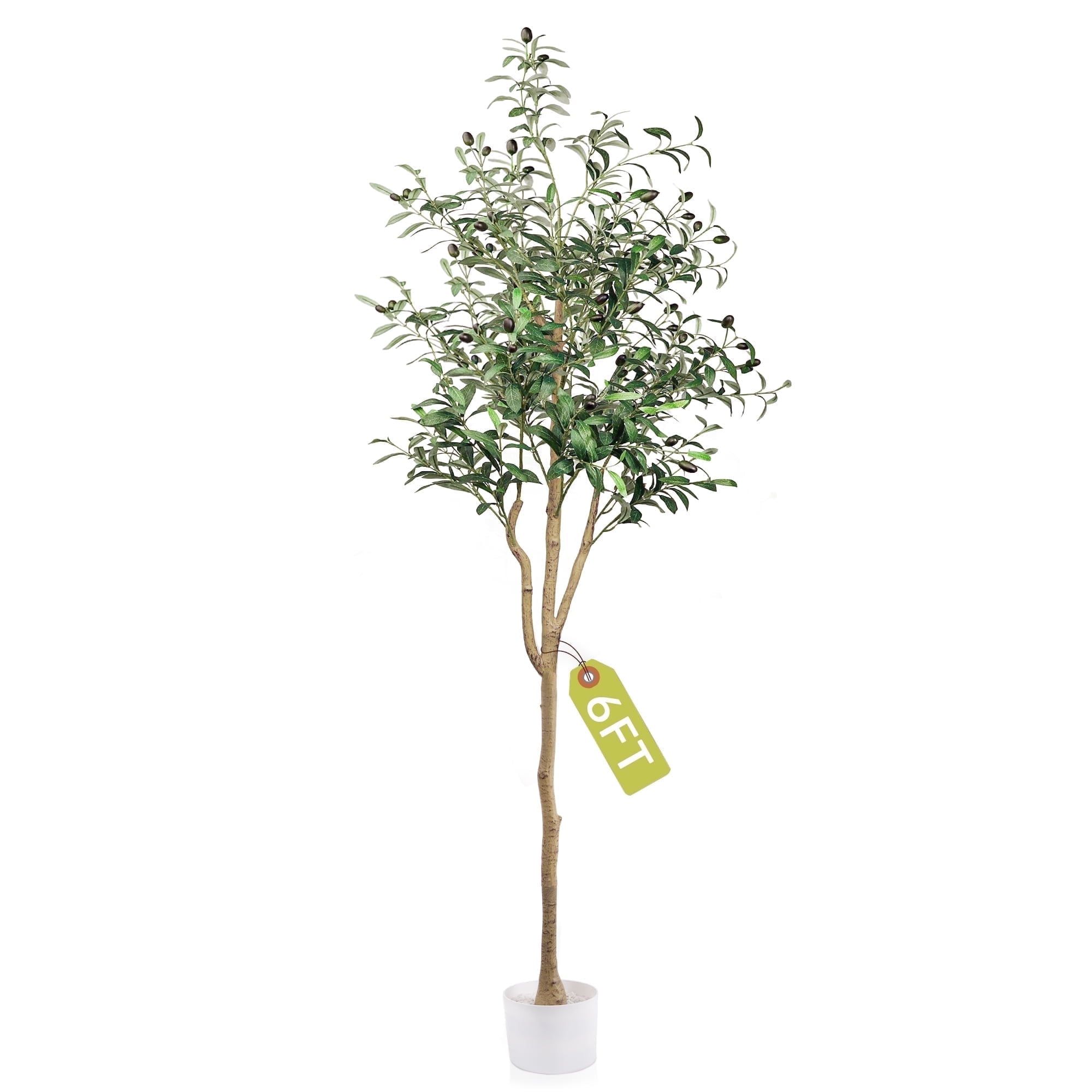 Faux Olive Tree 6FT, Artificial Olive Trees with Natural Trunk and ...