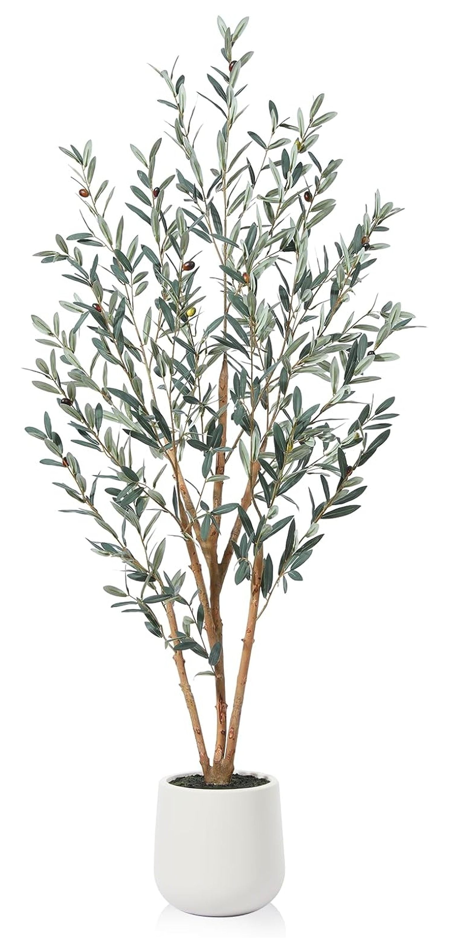 Faux Olive Tree, 6ft Tall Olive Trees Artificial for Indoor with ...
