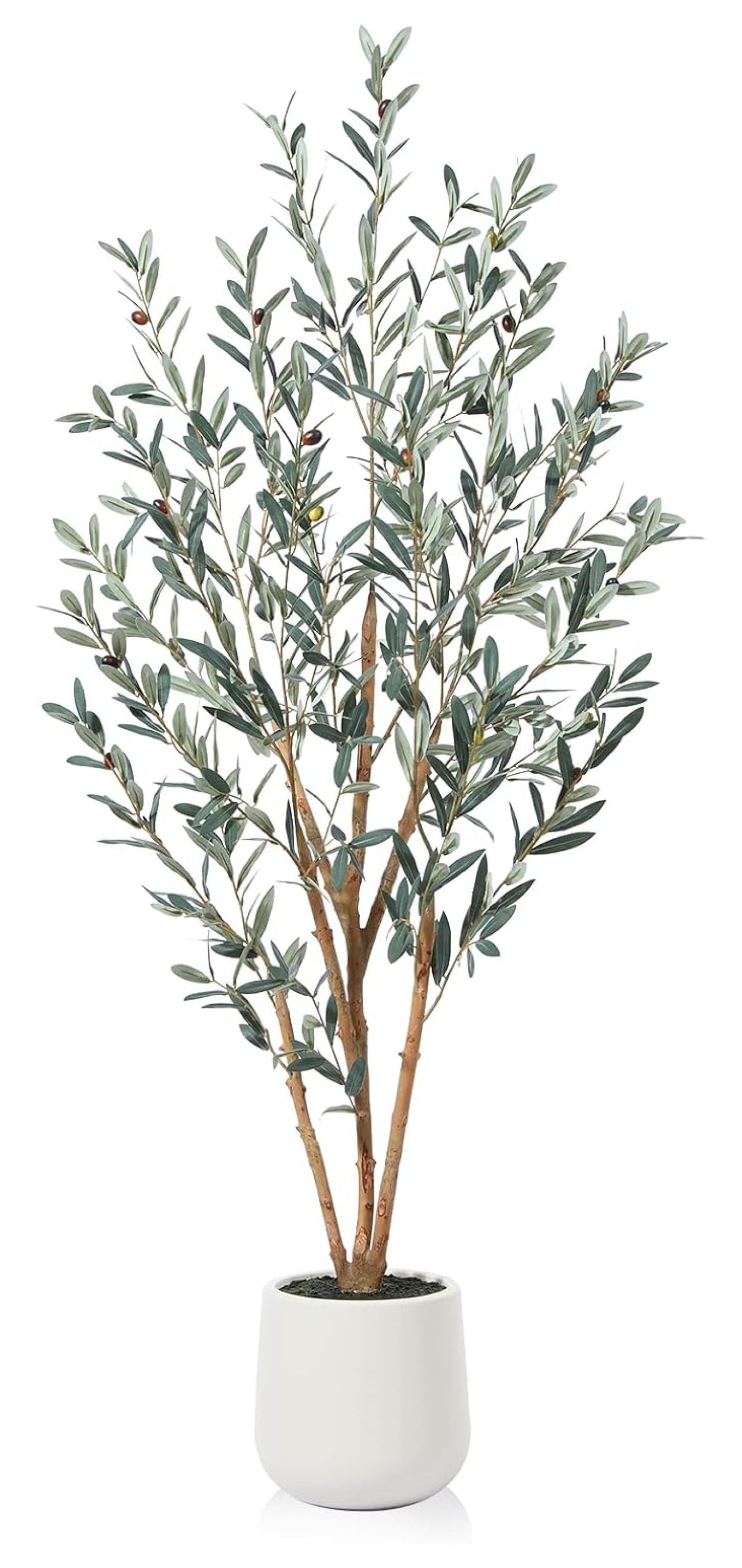 Faux Olive Tree, 6ft Tall Olive Trees Artificial for Indoor with ...