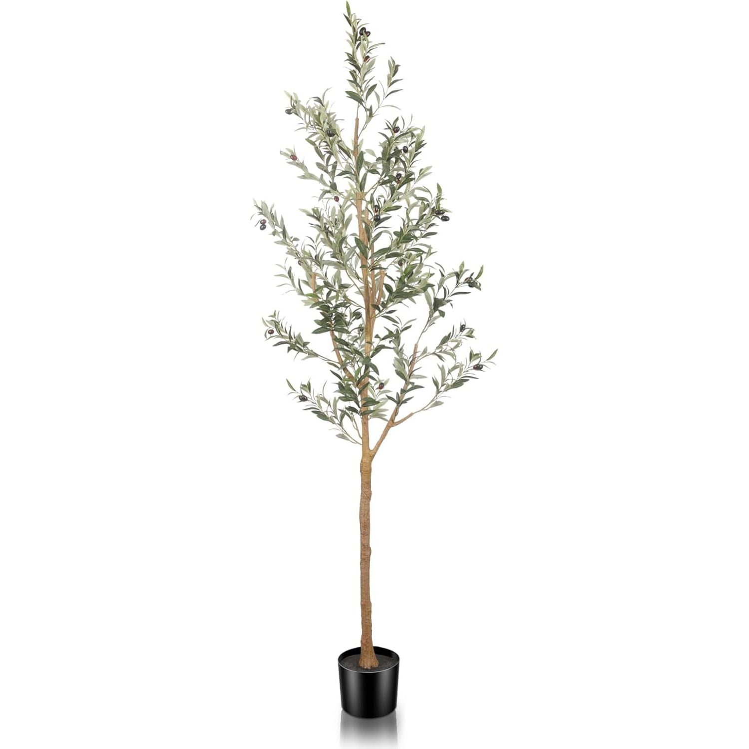 Faux Olive Tree 7ft -Tall Fake Olive Trees Artificial Indoor with ...