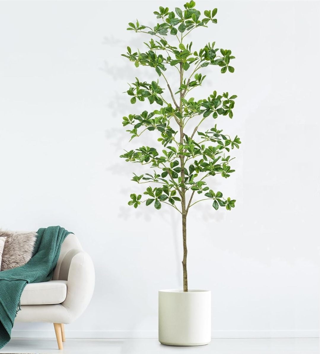 Faux Olive Tree 7ft, Tall Faux Trees Indoor with Realistic Leaves Fake ...