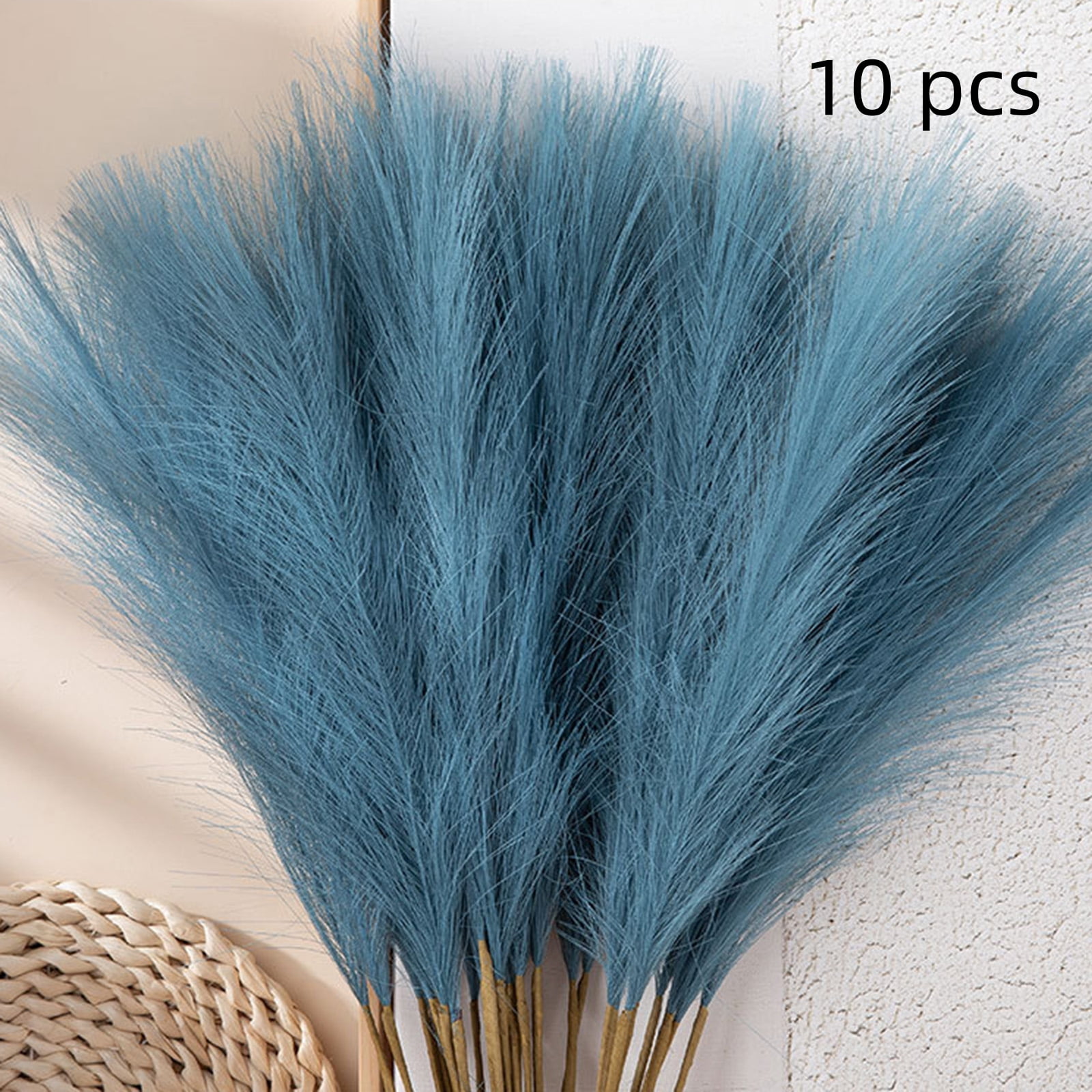 Faux Pampas Grass,10 Pcs 22Inches Tall Artificial Pompas Grass Feathers ...