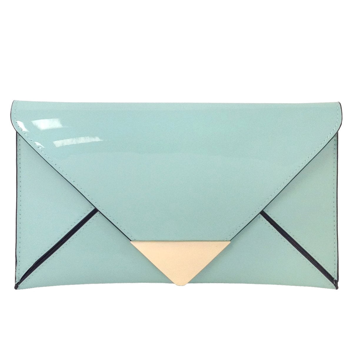 Faux Patent Leather Glossy Envelope Clutch - Walmart.com