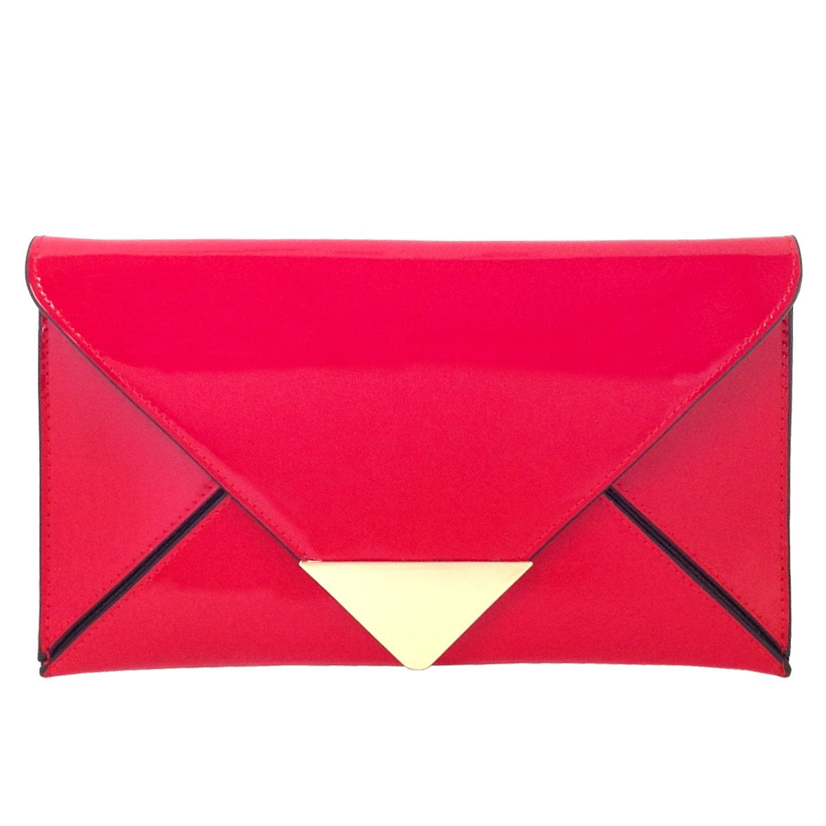 Faux Patent Leather Glossy Envelope Clutch - Walmart.com