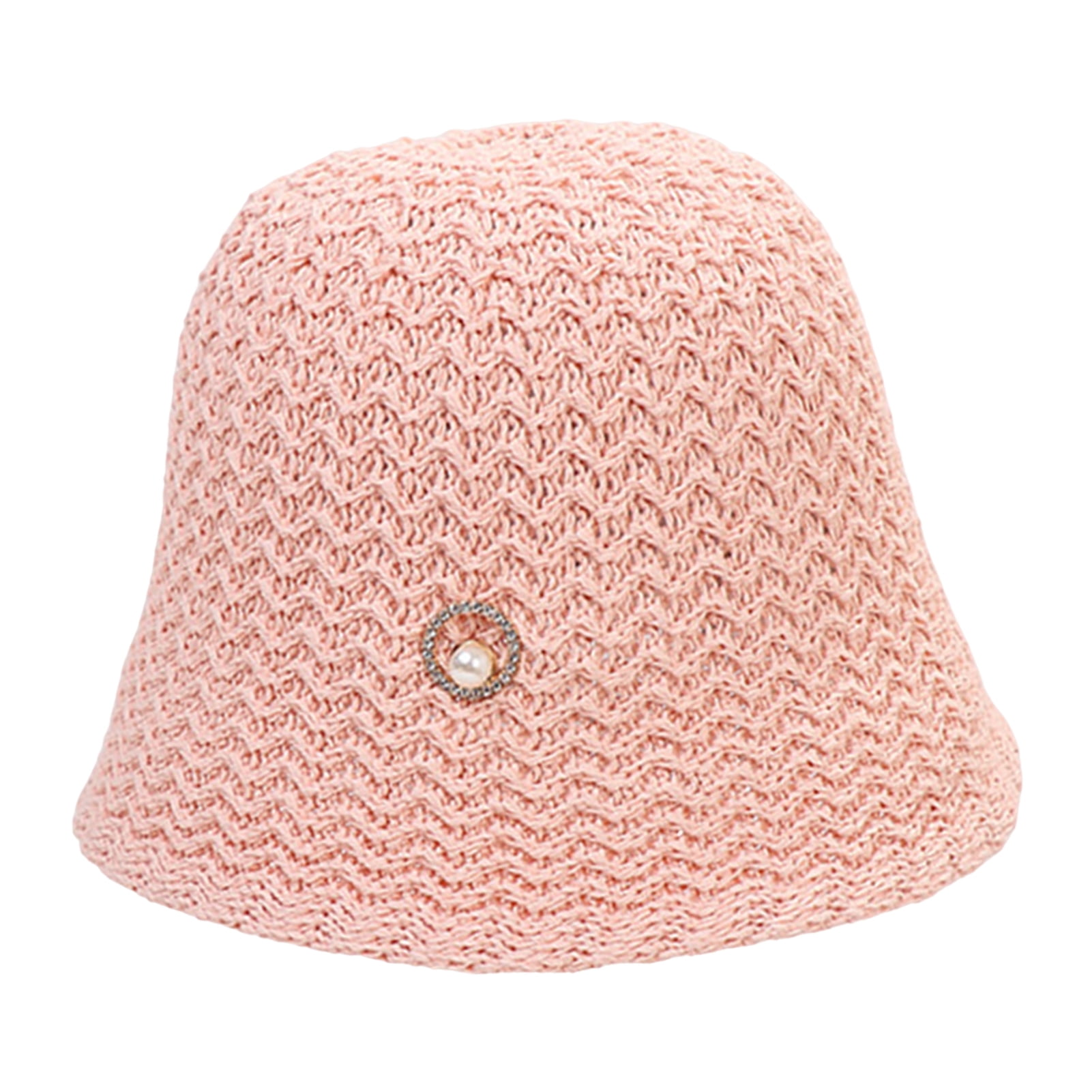 Faux Pearls Sun Hat Short Brim Floppy Summer Hats For Women Dome ...
