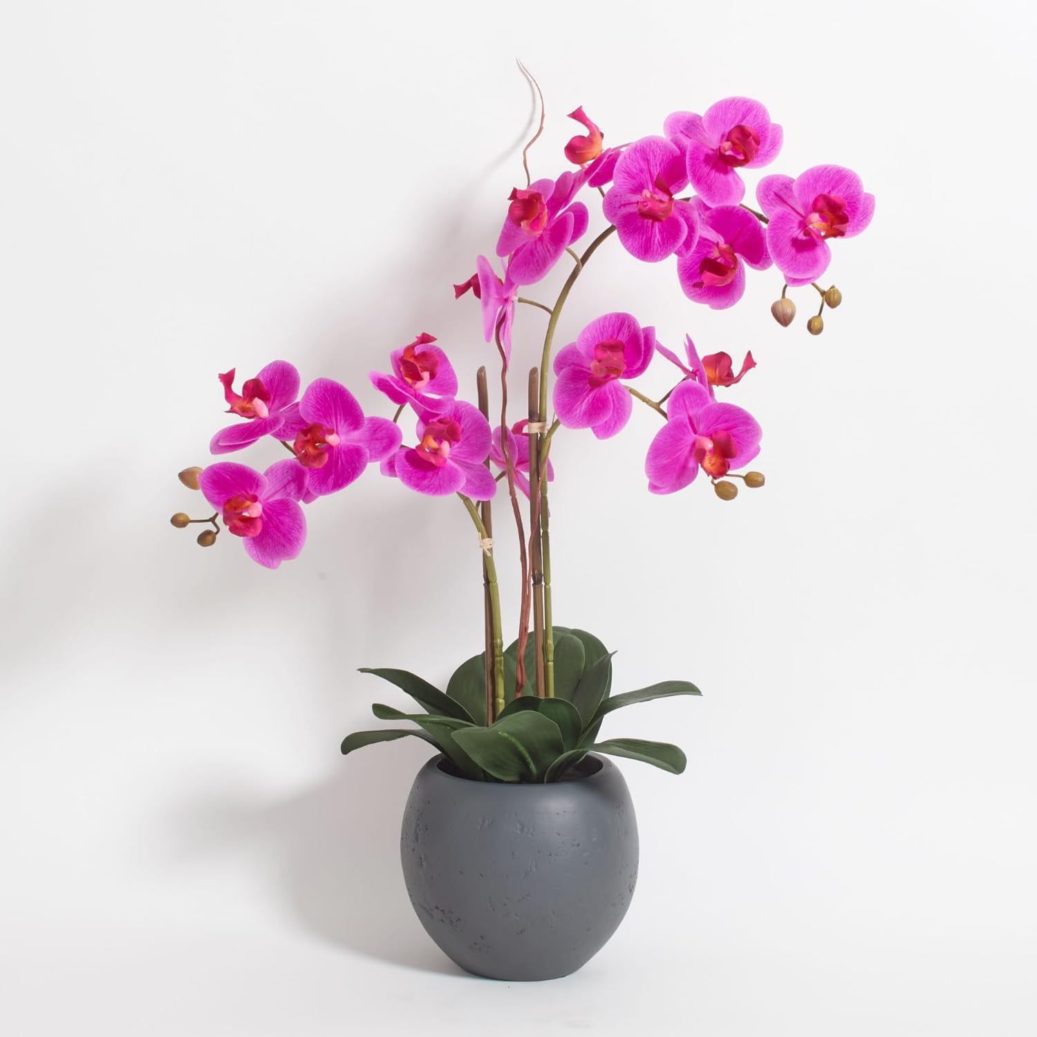Faux Pink Orchid Plant, Premium Artificial Indoor Flower Display Stands ...