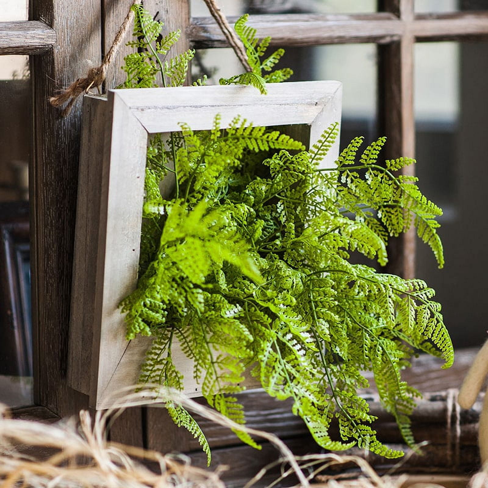 Faux Plant Oba Fern in Wood Frame Wall Art - Walmart.com