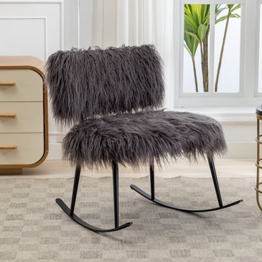 HOMCOM Nursery Glider Rocking Chair with Ottoman, Thick Padded Cushion ...