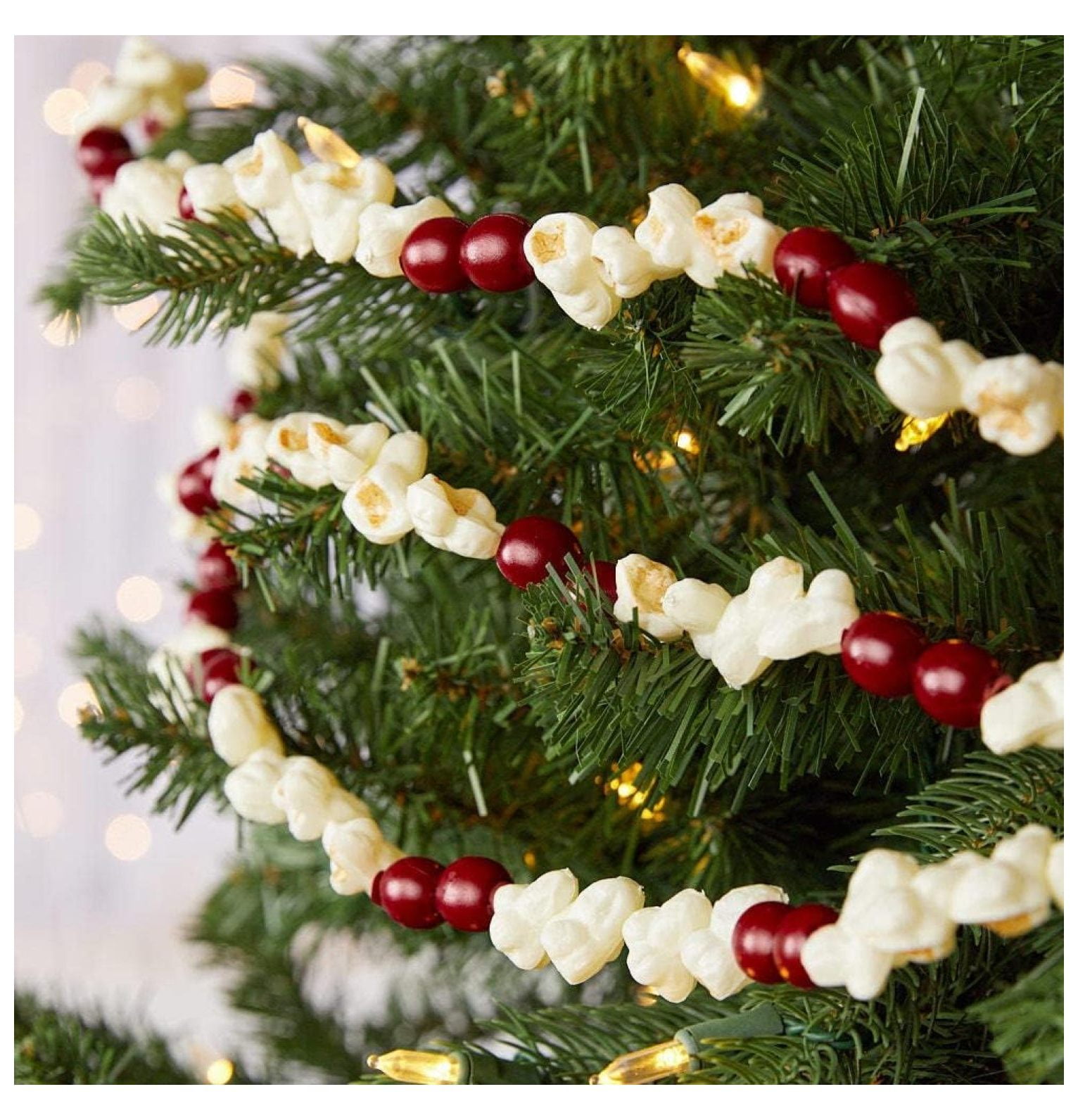 Faux Popcorn & Cranberries for Christmas Tree- (2 Pieces) These String ...