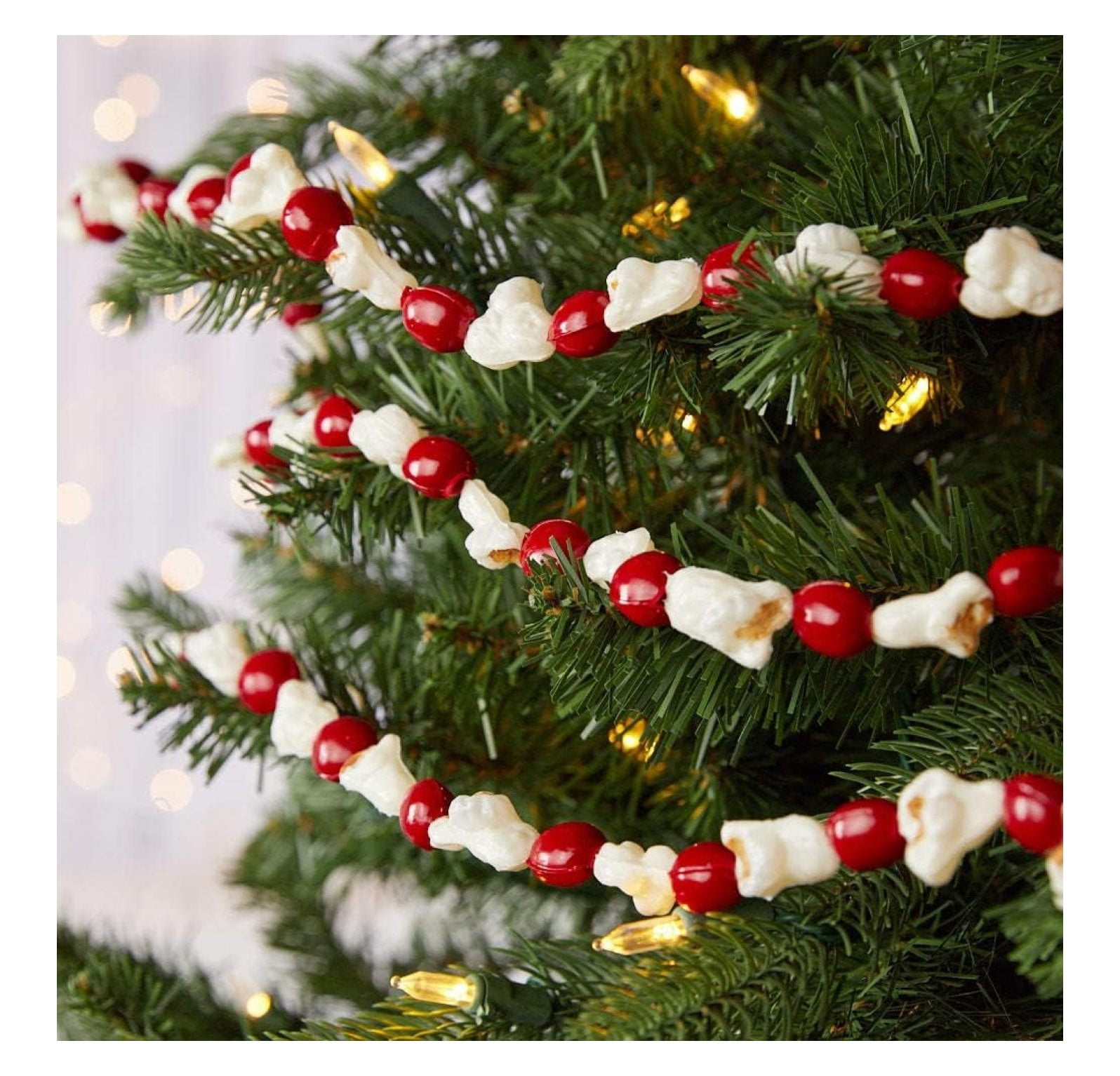 Faux Popcorn and Cranberries for Christmas Tree Decoration by - Old ...