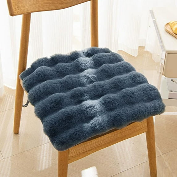 Faux Rabbit Fleece Insulated Seat Cushion, Winter Thickened Plush Pad ...