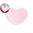 Faux Rabbit Fur Heart-Shaped Throw Pillow – 13x9.8in Ultra-Soft ...