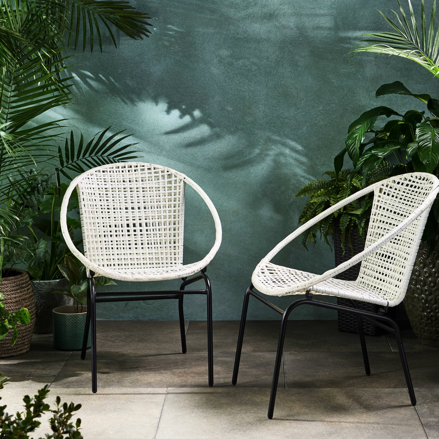 Faux Rattan Iron Chairs - Terrace Relaxing with Comfortable Seats ...